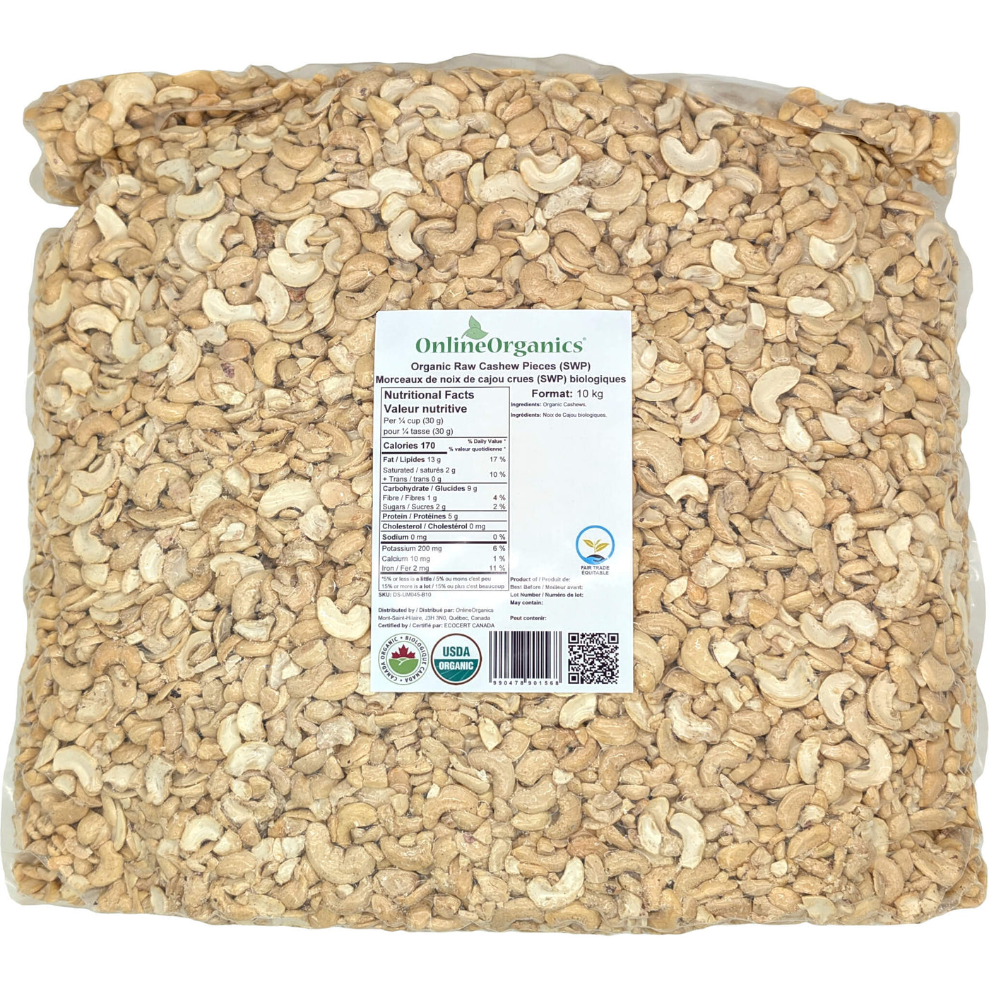 Organic Raw Cashew Pieces (SWP) (Certified Fairtrade) — OnlineOrganics