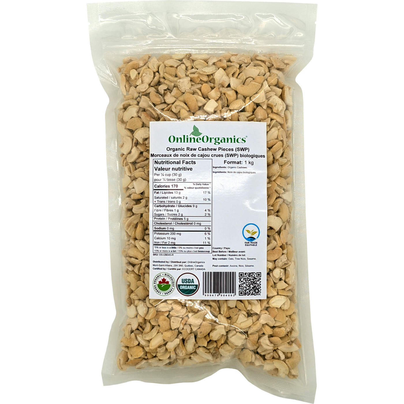 Organic Raw Cashew Pieces (SWP) (Certified Fairtrade) — OnlineOrganics