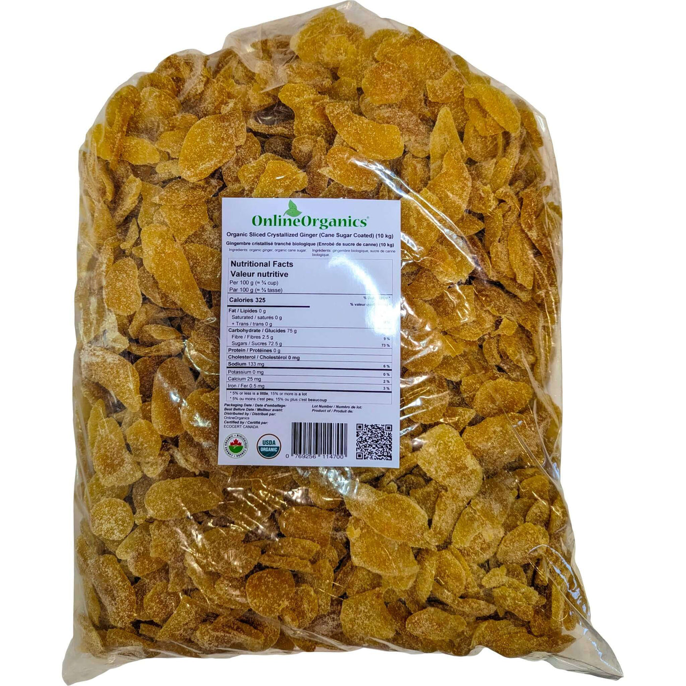 Organic Sliced Crystallized Ginger (Cane Sugar Coated) — OnlineOrganics